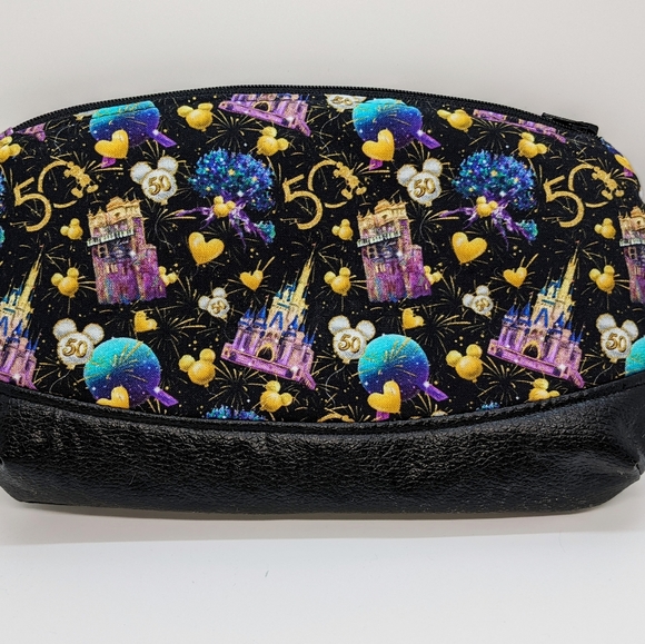 Disney | Bags | Disney World 5th Anniversary Cosmetic Wristlet Handmade ...